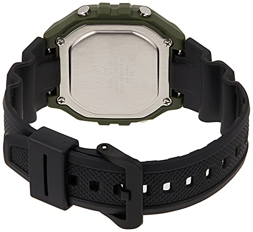 Casio Men's 'Classic' Quartz Stainless Steel and Resin Watch, Color:Black (Model: W-218H-3AVCF), Black/Green
