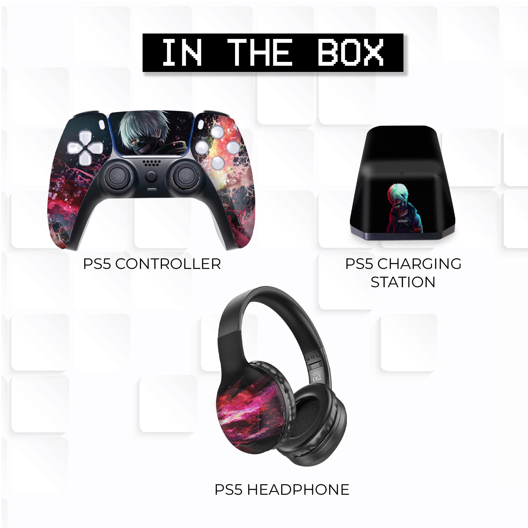 BABY CUDDLE BOX Ghouul Raid Custom Controller with Gaming Headset and Quick Charging Stand Compatible with Console by Bcb Controllers | Customized with Permanent Hydro-Dip Printing(Not Just A Skin)