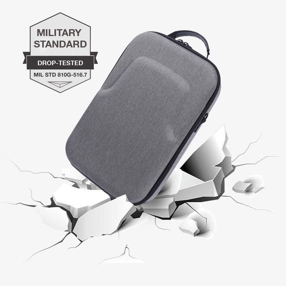 Esimen Fashion Travel Case for Oculus Quest 2 VR Gaming Headset Elite Strap and Controllers Accessories Carrying Bag (Gray)