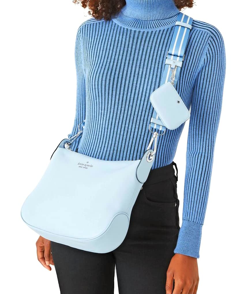 Kate Spade Rosie Crossbody Bag Zip Pouch Pebbled Leather In ocean fog