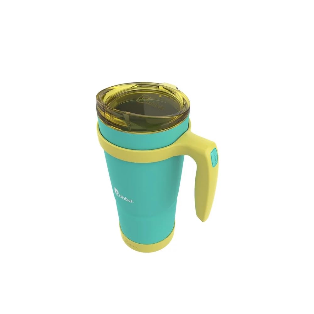 Bubba Envy S Vacuum-Insulated Stainless Steel Tumbler with Lid, 32 oz β Removable Bumper and Handle β Sweat Resistant and BPA-Free - Ideal for Work, Travel or Poolside - Island Lemon