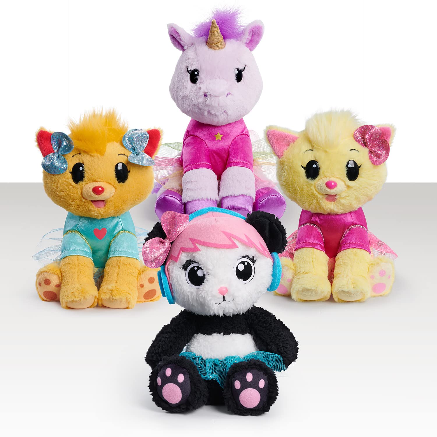 Just Play EK World 7-inch Combo Panda's Sister Coco Plush Stuffed Animal, Blue Skirt and Pink Bow, Kids Toys for Ages 3 Up