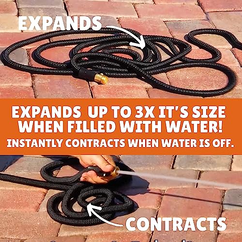 Big Boss X-Hose Pro Expandable Garden Hose 100 Ft, Heavy Duty Lightweight Retractable Water Hose, Flexible Weatherproof, Crush Resistant Solid Brass Fittings, Kink Free as Seen on TV
