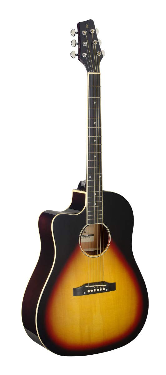 Stagg 6 String Acoustic-Electric Guitar, Left, Sunburst (SA35 DSCE-VS LH)