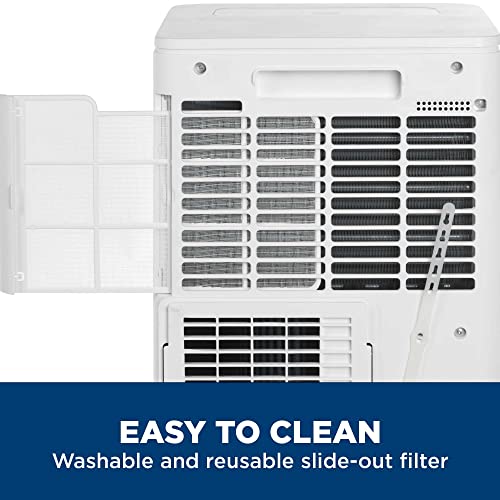 GE 8,000 BTU Portable Air Conditioner for Small Rooms up to 150 sq ft. (5,100 BTU SACC), 3-in-1 with Dehumidify, Fan and Auto Evaporation, Included Window Installation Kit