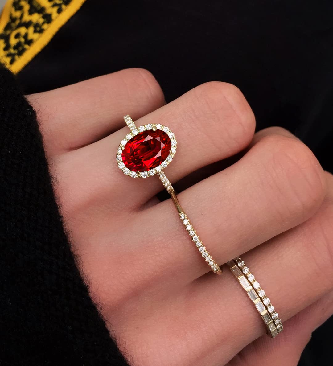 Artilady April Birthstone Rings for Women - Adjustable Open Ring diamond Stone Mothers Birthday