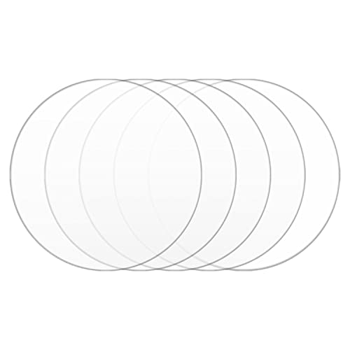 DARENYI 5Pcs Clear Acrylic Plexiglass Sheet Disc, 8 inch Dia Transparent Plexiglass AcrylicPanels 0.07' Thick Round Plexiglass Plastic Sheet Acrylic Circle Board for Craft Painting Signs DIY