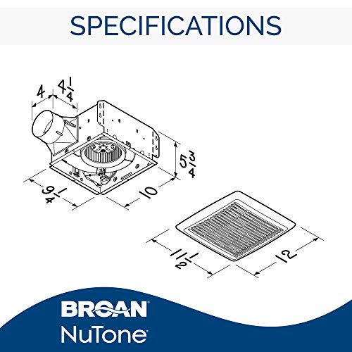 Broan-NuTone AE110 Invent Flex ENERGY STAR Qualified Single-Speed Ventilation Fan, 110 CFM 1.0 Sones, White