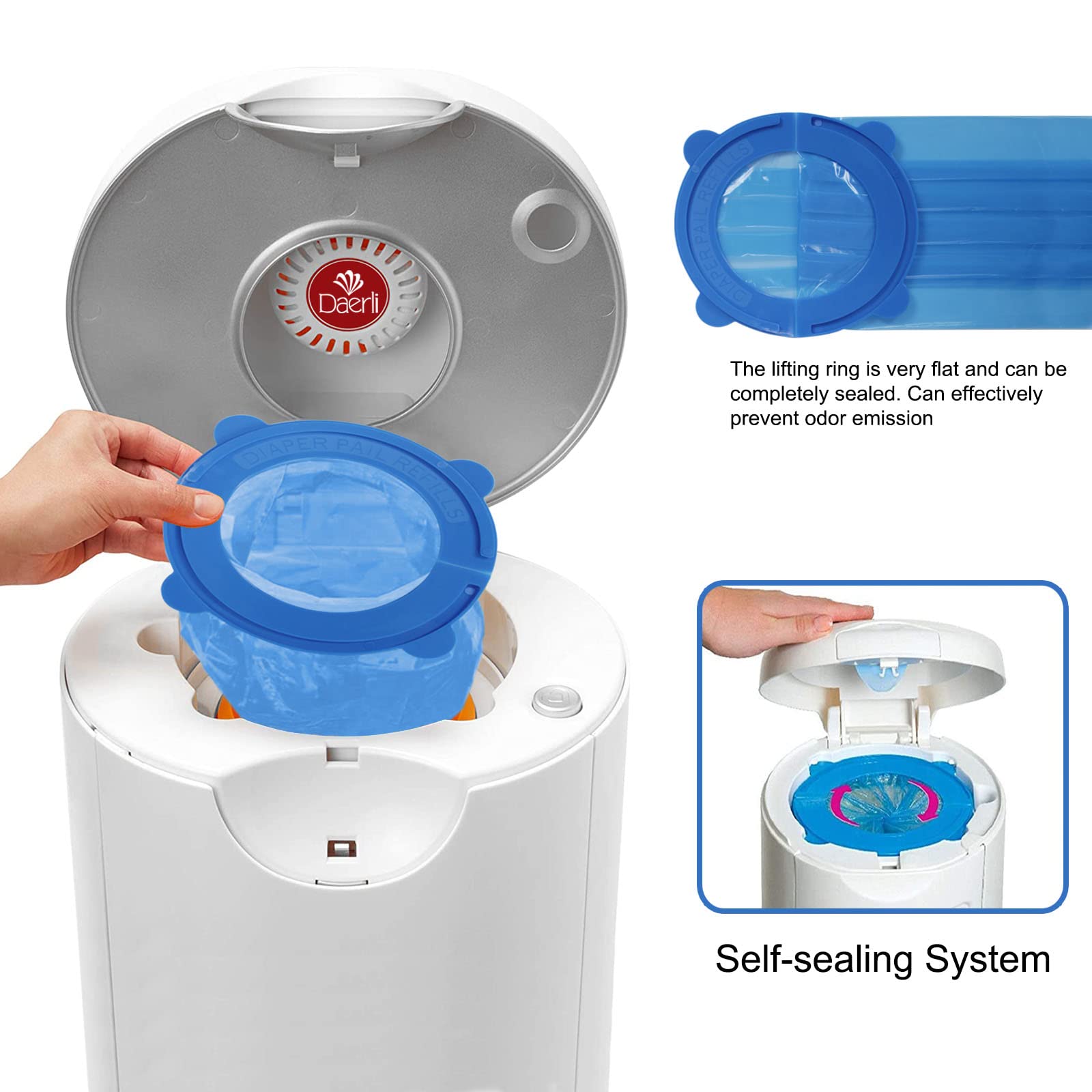 Diaper Pail Refill Bags,Fully Compatible with Arm&Hammer Disposal System Seal and Toss Diaper Pail Refills,Holds up to 1020 Diapers 34 Pack (Lavender)
