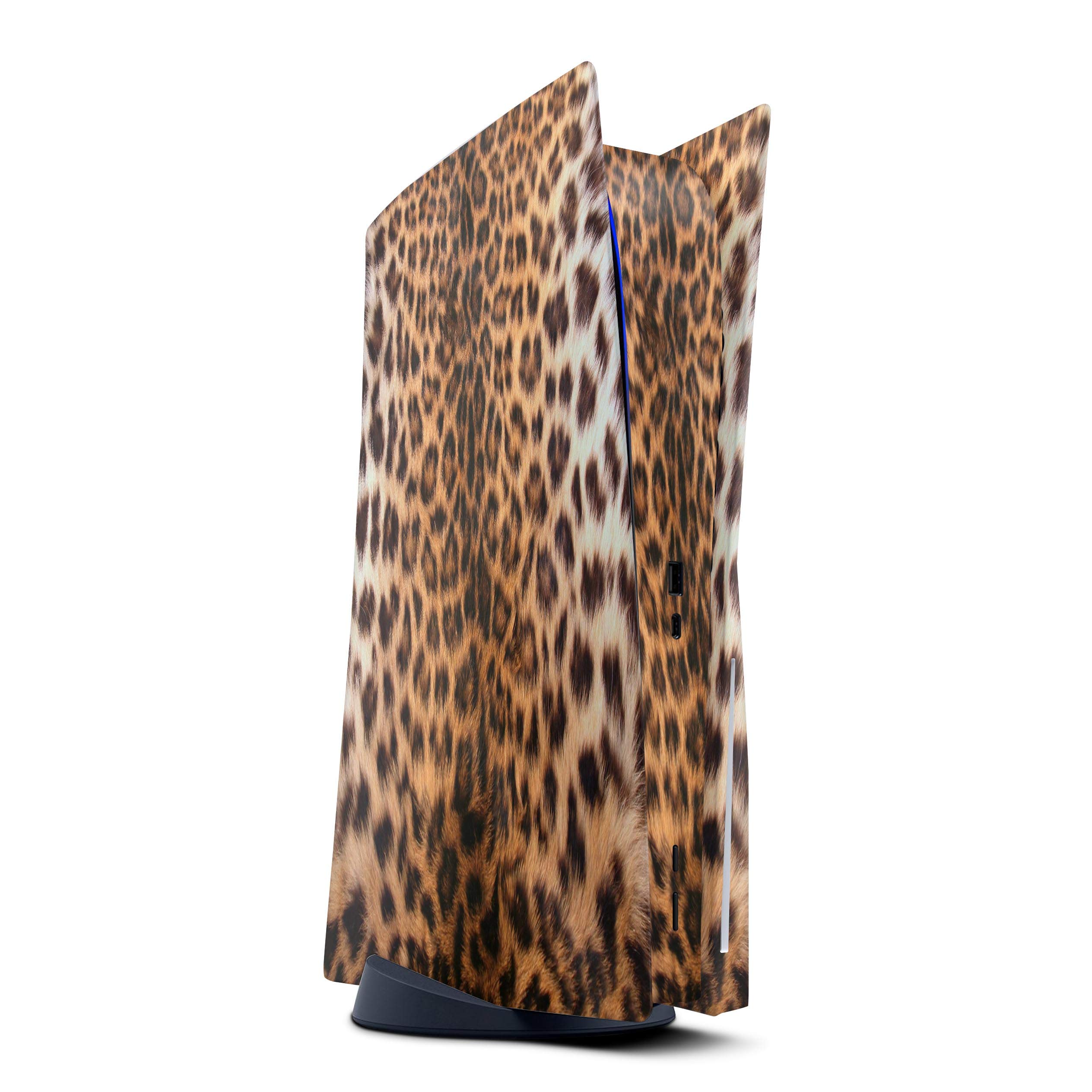 Design Skinz Mirrored Leopard Hide - Full-Body Cover Wrap Decal Skin-Kit Compatible with The Sony Playstation 5 Console (Disc Drive)