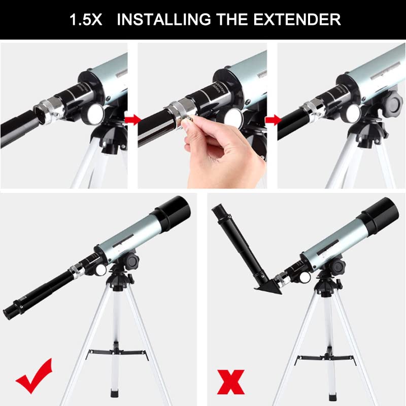 Astronomical Telescope, for Adults & Beginner Astronomers, High-Definition High-Power 90 Times Entry-Level Astronomical Telescope, with Tripod & Moon Filter