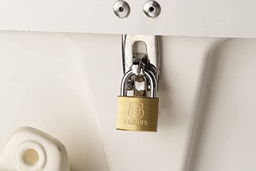 BRINKS - 40mm Solid Brass Keyed Padlock with 7/8β Shackle Clearance - Chrome Plated With Hardened Steel Shackle