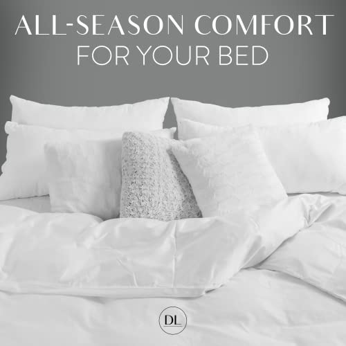 Danjor Linens Duvet Insert Twin - Lightweight Down Comforter for Twin Size Bed - Cooling, Microfiber, Down Alternative Fill - Machine Washable, White
