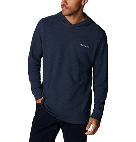 Columbia Men's Pine Peak Waffle Hoodie, Collegiate Navy Heather, Medium