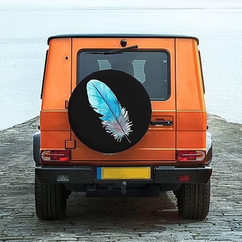 Blue Birds Feathers Painting,Funny Tire Cover Universal Fit Spare Tire Protector for Truck SUV Trailer Camper Rv