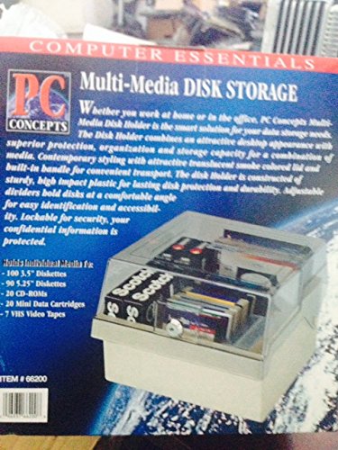 MultiMedia Disk Storage Box Data Case Holder - Stores up to 100 Disks! - Holds 5.25" , 3.5" , Mini Data Cartridges , Video Tapes, and CDs