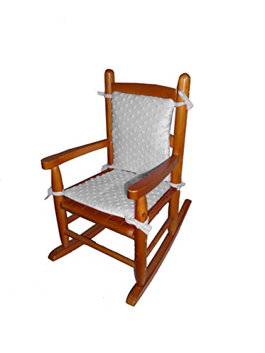 Baby Doll Bedding Heavenly Soft CHILD Rocking Chair Cushion Pad Set, White (Chair is not included with the product)