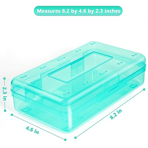 DANRONG Pencil Box, Large Capacity Pencil Case, Plastic Pencil Boxs for Kids Girls Boys Adults, Hard Crayon Box Storage with Snap-Tight Lid for School Office Supplies