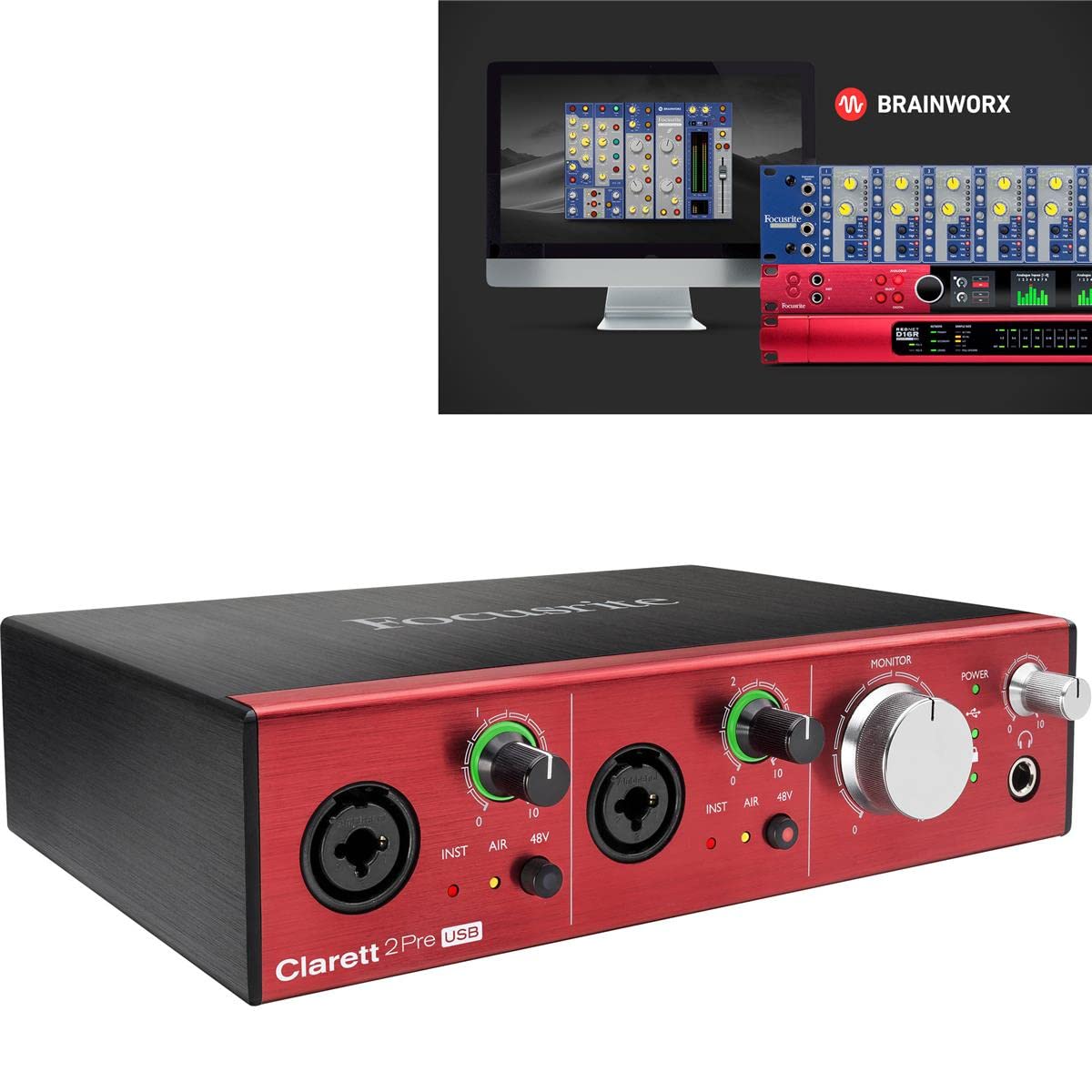 Focusrite Clarett 2Pre USB 10-In/4-Out Audio Interface