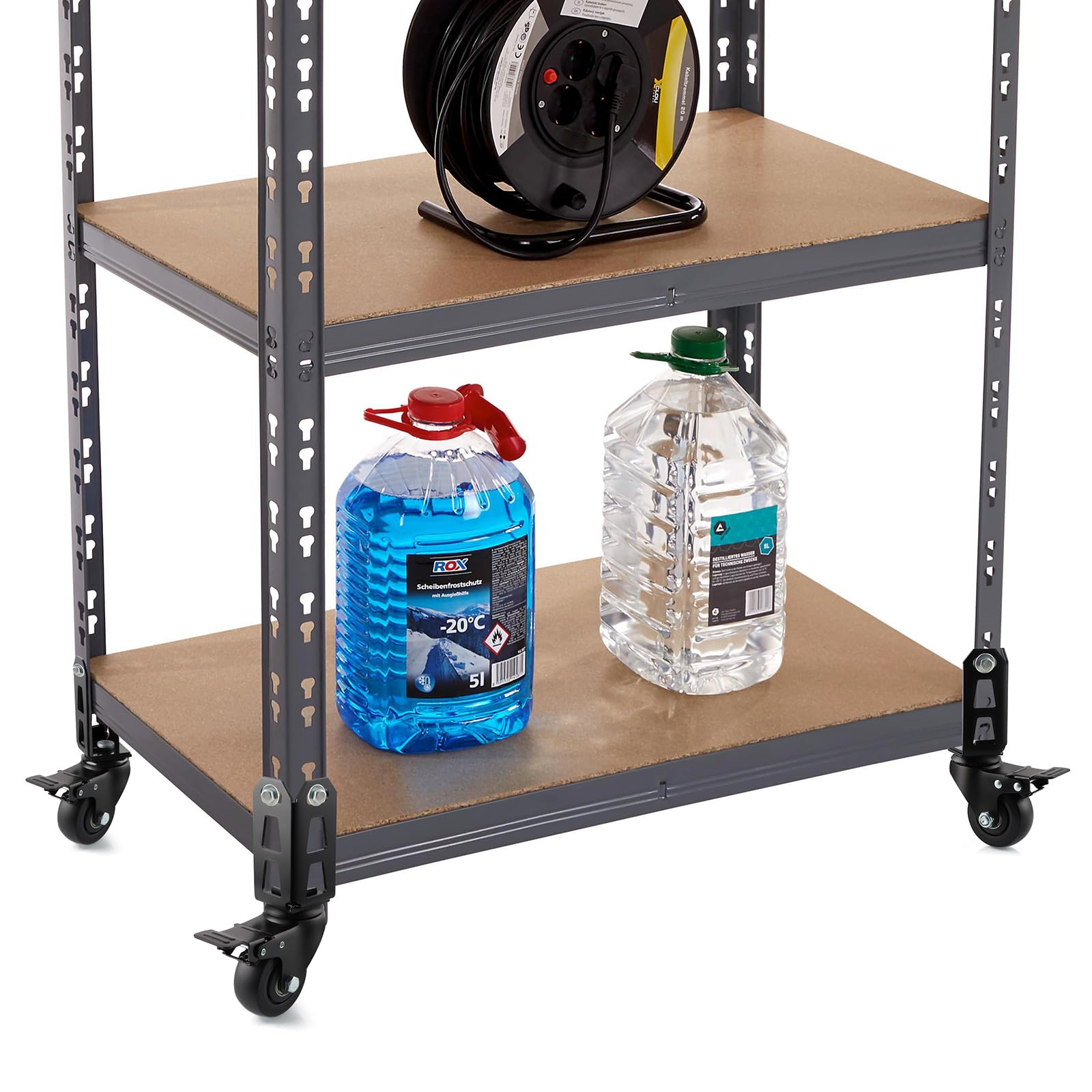 Chegulu 3" Storage Rack Caster Wheels, Storage Shelf Accessories Fit to Boltless Self Locking Shelving Racks, Total Load Capacity 1000 Lbs, 4 Pcs