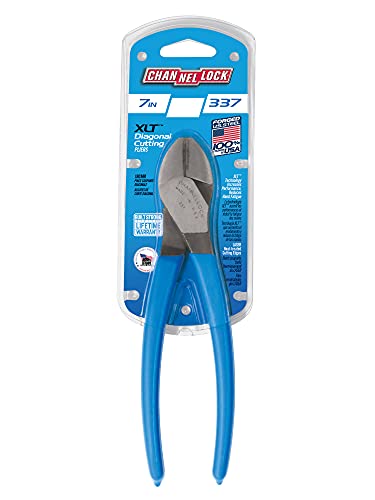 Channellock Diagonal Cutters, 7 In., Blue, Gray (337)