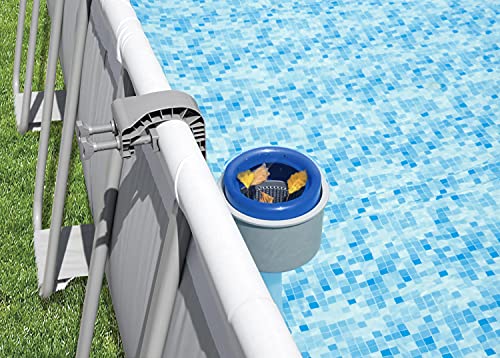 Bestway Flowclear Wall Mount Surface Skimmer | Cleans Above Ground Pools | Attracts Floating Debris, One Size, Grey