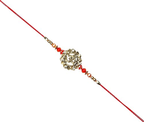CHERKRAFT Rakhi Thread for Brother Men/Boy - Designer Rakhi with OM Symbol for Rakshabandhan (Pack of 1) (Design 2)