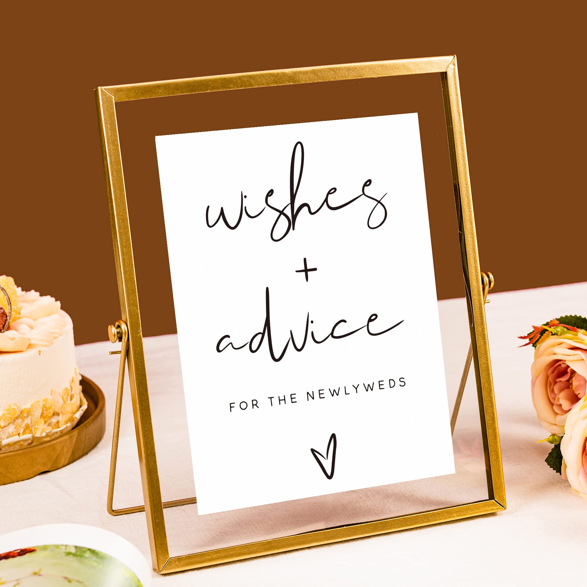 Calculs Advice And Wishes For The Mr And Mrs Gold Floating Picture Frame Wedding Signs Place Card/Menu Holder 10 x 8 Inches Centerpiece Table Dรฉcor Bridal Shower