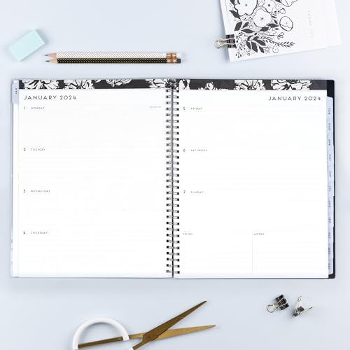 Blue Sky 2024 Weekly and Monthly Planner, January - December, 8.5" x 11", Clear Pocket Cover, Wirebound, Baccara Dark (110211-24)