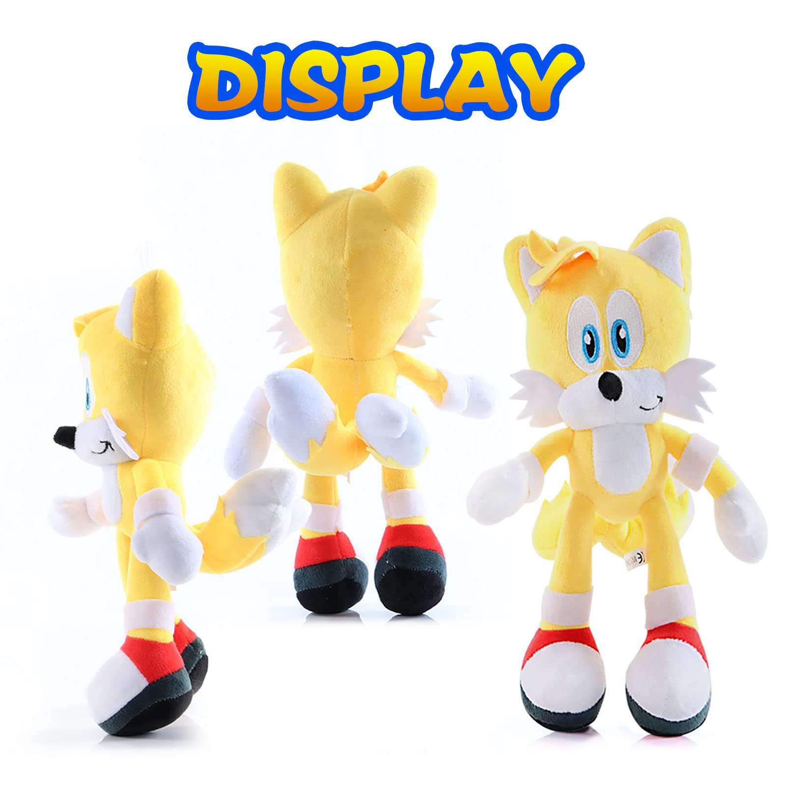 Ayaksmi Sonic Plush, 11'' Tall 2 Toys Figures Cotton Soft Stuffed Game Doll for Kids Boys Girls Gift B+r+y