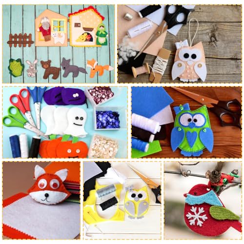 Lusofie 60Pcs White Felt Sheets 4"x4" Felt Squares 1mm Thick Felt Fabric Pre-Cut Felt Sheets for Crafts Patchwork Sewing DIY