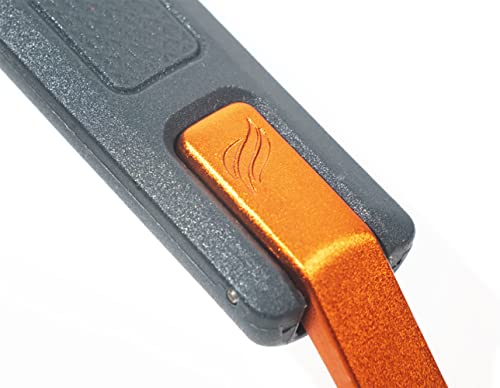 Blackstone 5294 Foldable 2 Piece Hamburger Spatula Flipper and 1 BBQ Tong-Flex Fold Model Stainless Steel-Easy to Carry and Clean Griddle Accessories Tool Set, Black, Orange