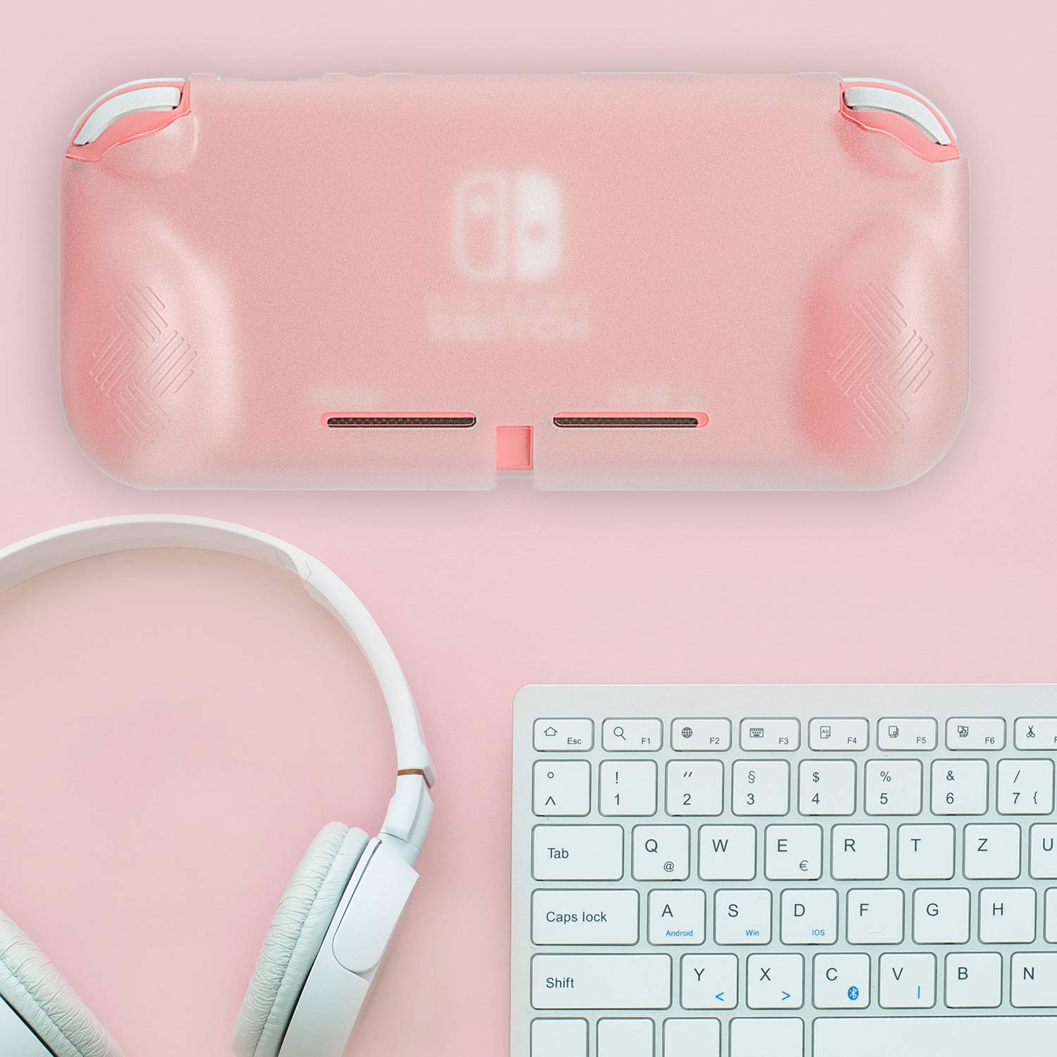 HEATFUN Switch lite Grip Case, Ergonomic Switch lite Protective Case Gray, Grip Cover with Shock-Absorption and Anti-Scratch Design