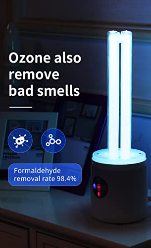 COTTON KNIGHT, UV Light Sanitizer, 55W UVC Germicidal Lamp, Air and Surface Sterilization, Kills 99.99% Germ Mites Molds, Room/Bathroom/Basement up to 750 sqft, 1Y Warranty (Pink with Ozone)