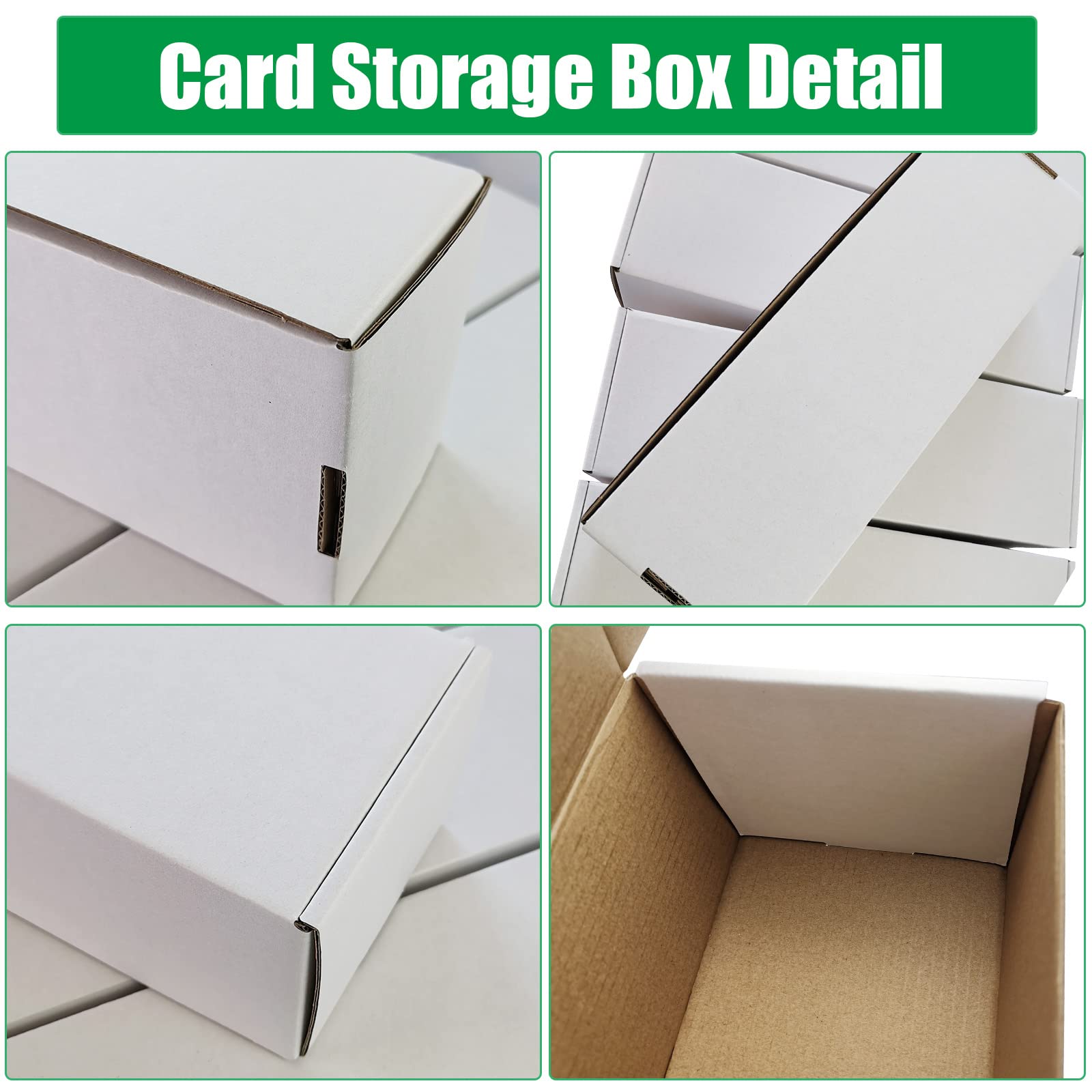 PLAYGOGYM Trading Card Storage Box - Baseball Card Storage Organizer - Sports Card Storage Boxes for Baseball Card, Football Trading Cards, Game Card Holder 5 Pack - 1750 Count