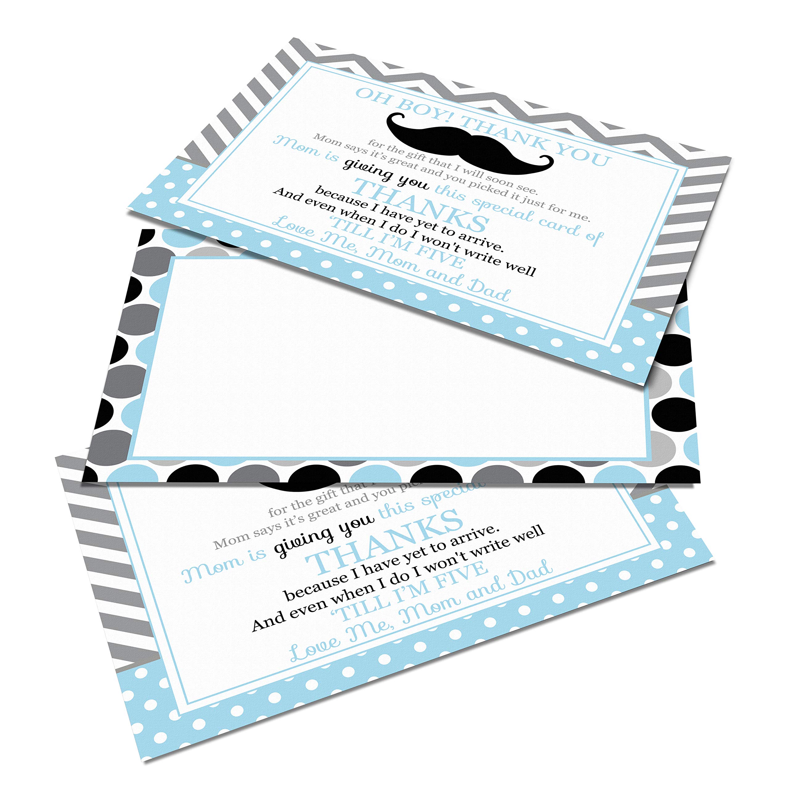 Mustache Baby Shower Thank You Postcard Set of 15