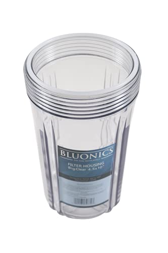 Bluonics 4.5 x 10" Whole House Water Filter GAC Carbon with Clear Transparent HOUSING
