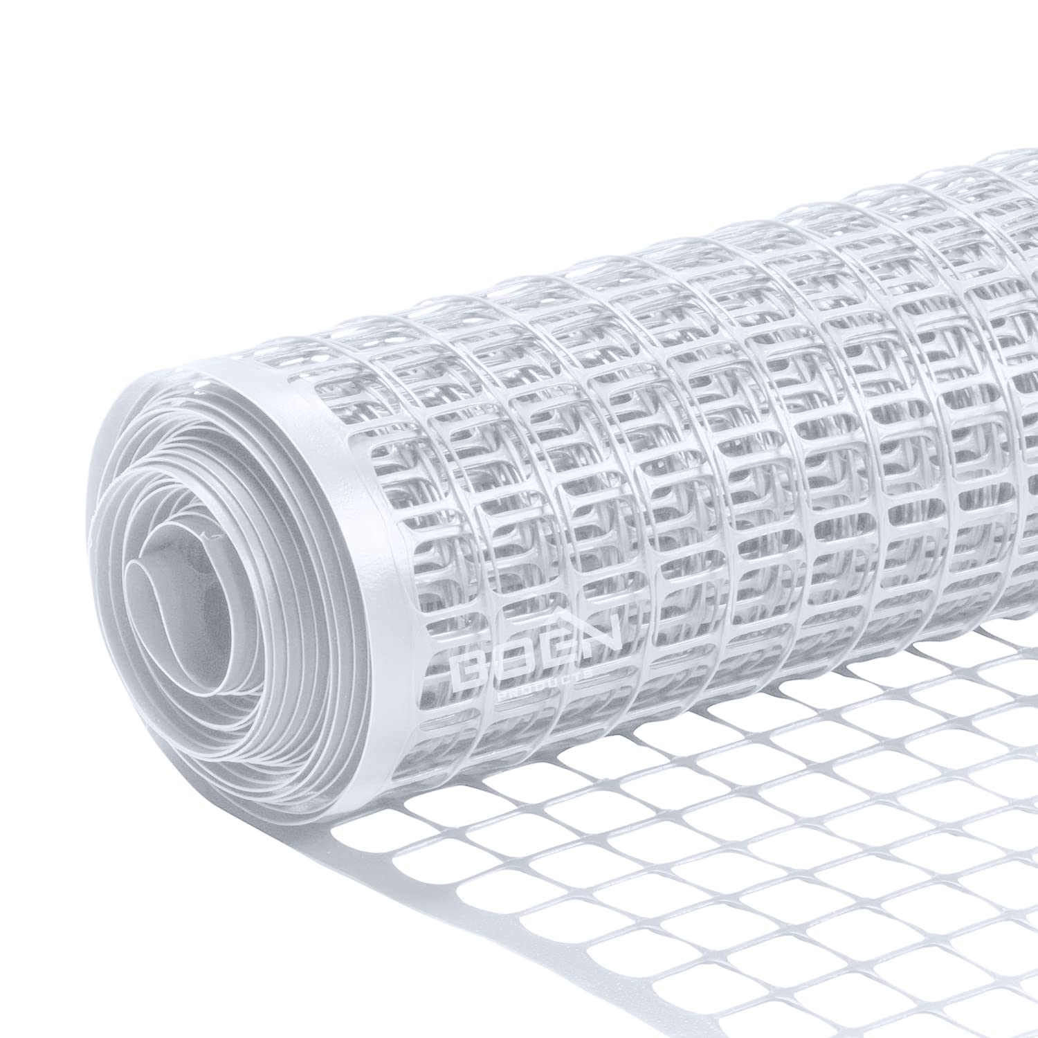 BOEN Garden Fence Temporary Barrier Outdoor Fence for Dog, Rabbit or Deer, Garden Netting Plastic Mesh Plant Protection (40" x 25', White)