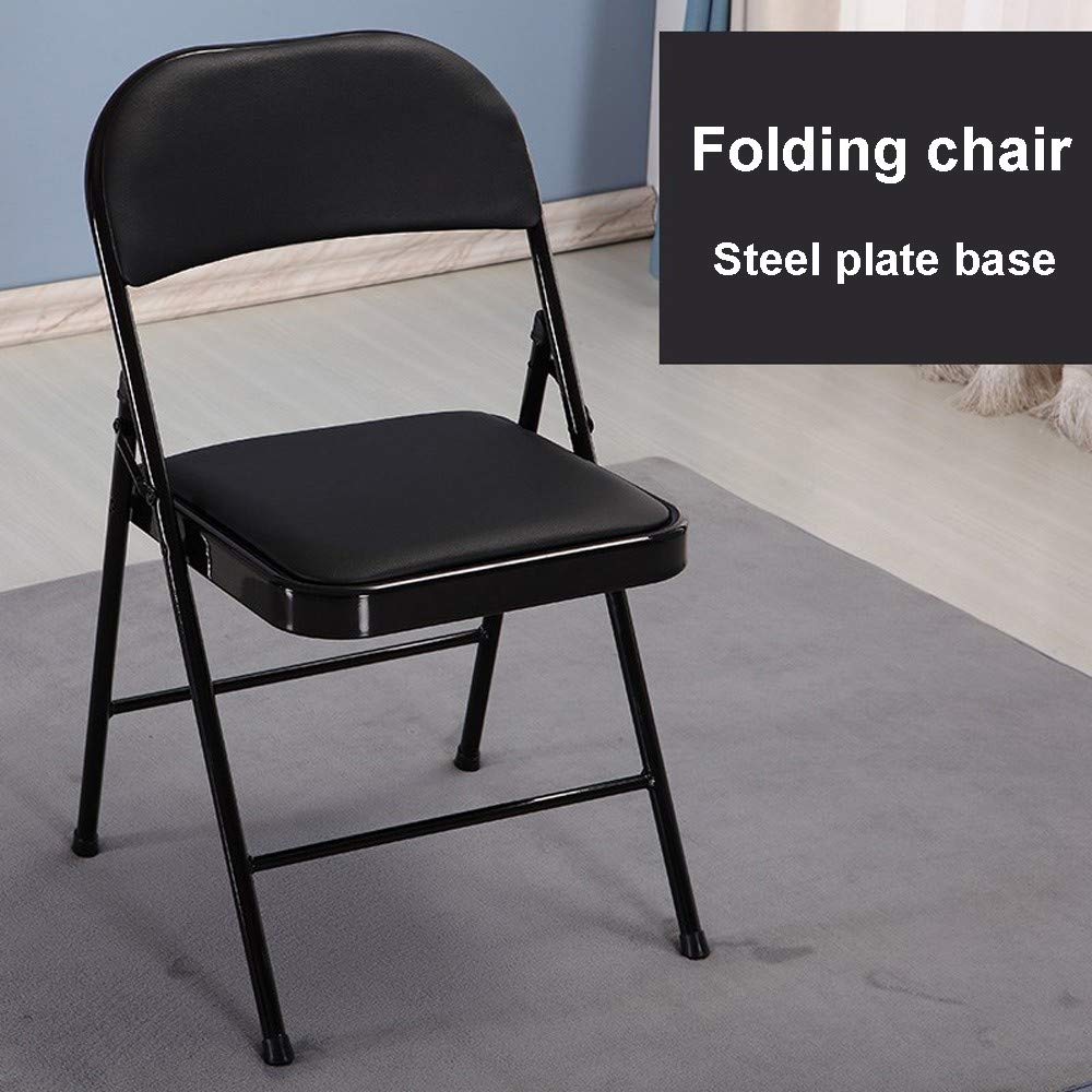 Executive Conference Task Office Chair,Folding Super Load-Bearing Steel Plate Chair, PU Leather,Double Sponge,Ergonomic,Anti-Slip Mat Silent(Ship from US!)