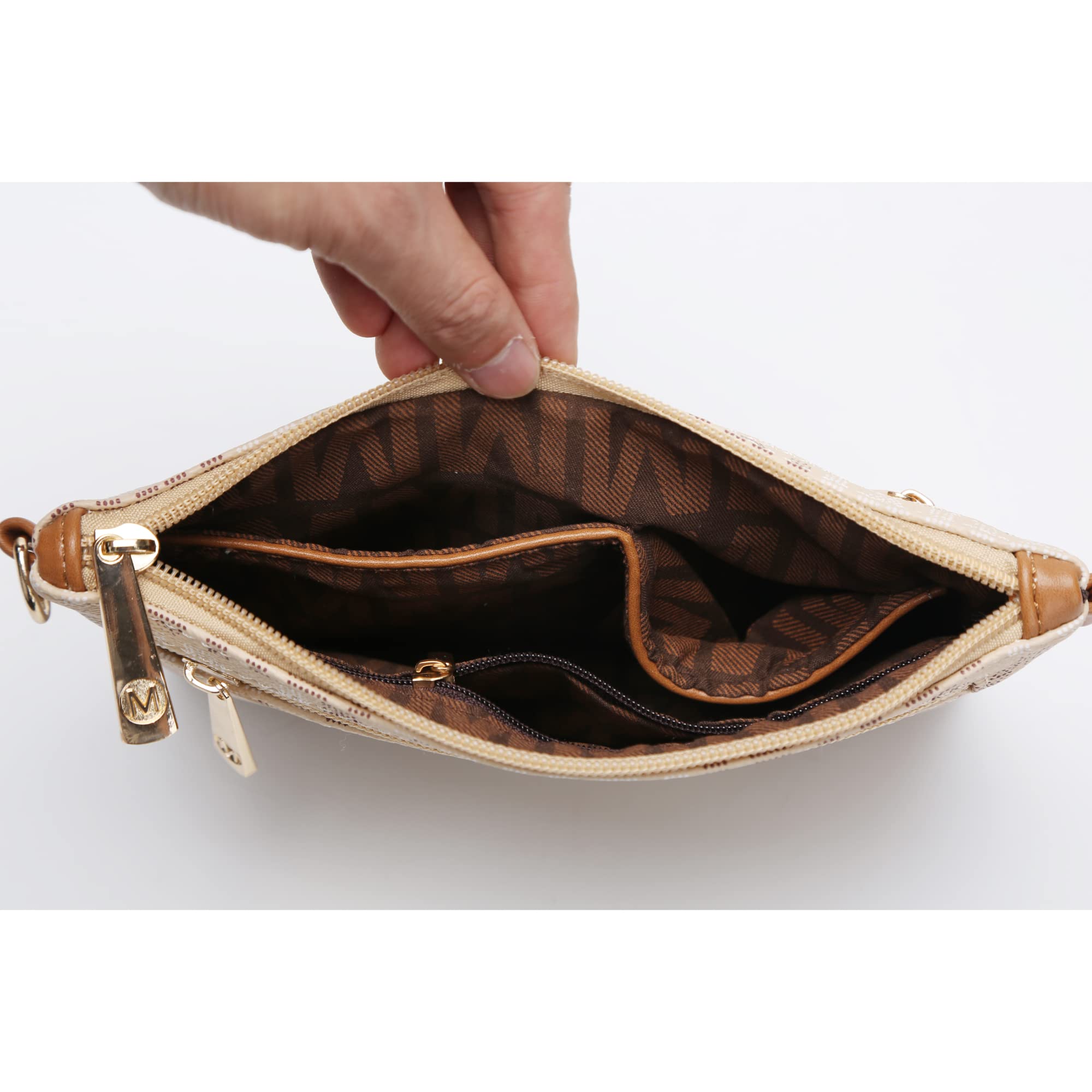 MKF 2 in 1 Crossbody Bags for Women, Wristlet Purse - Ladys Small PU Leather Messenger Handbag - Adjustable Strap Red
