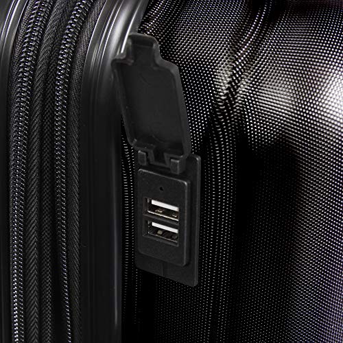 Brookstone Luggage Nelson 2pc Hardside Spinner Luggage, Black, 2 Piece Set