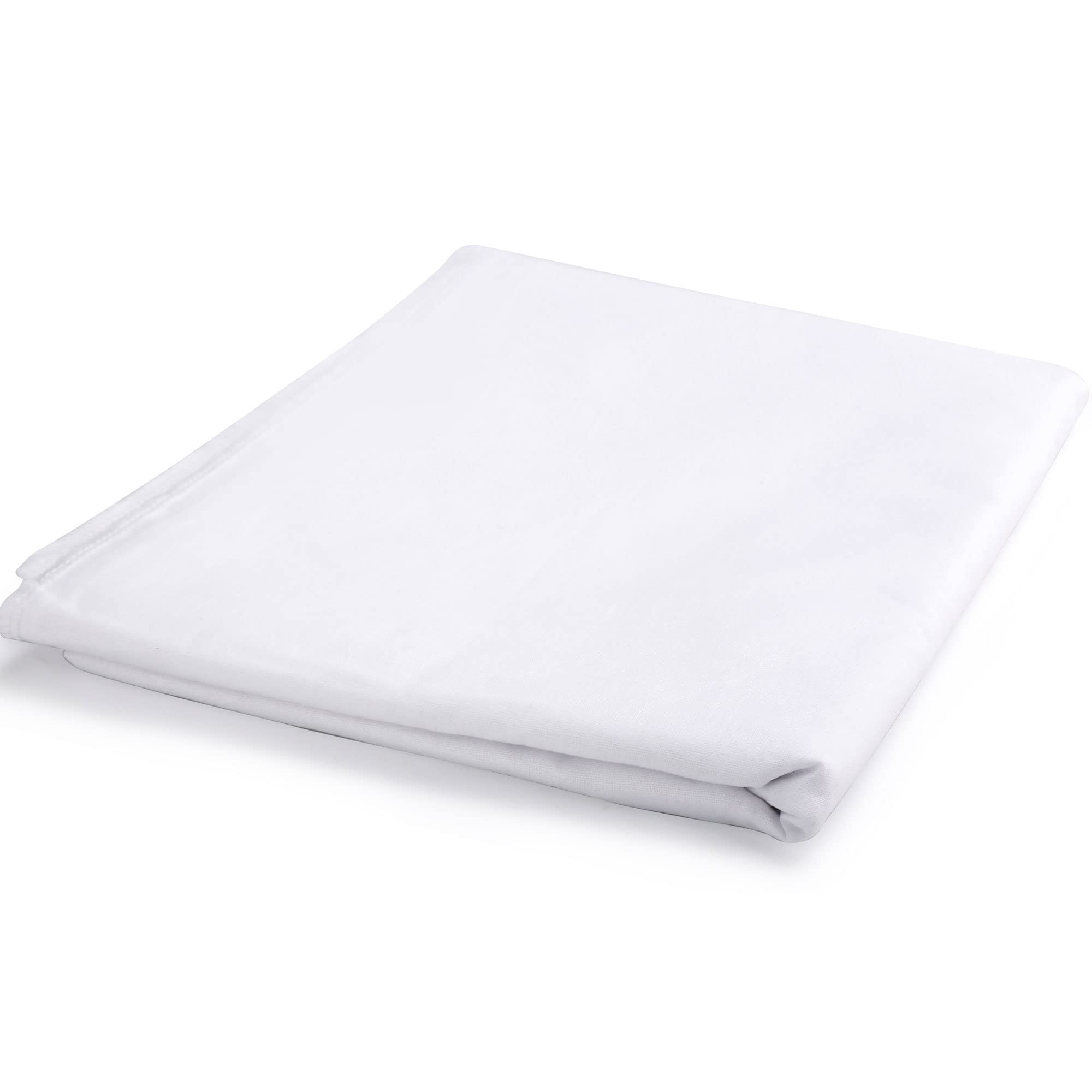 Muslin Fabric Cotton Cloth 59 Inch Wide by Yard (2 Yards,White Thin)