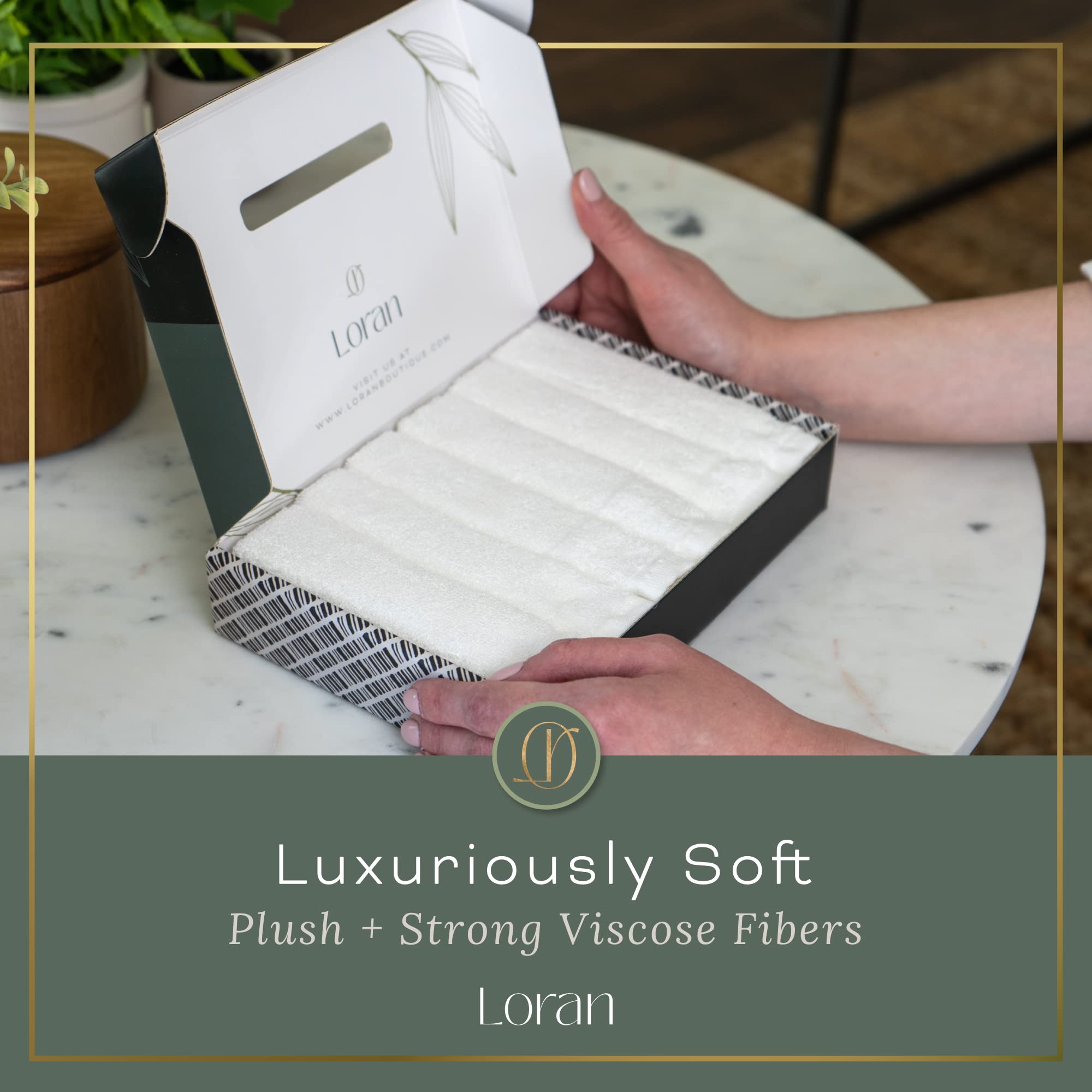 White Washcloths Set of 6 Soft Facial Cloths 10β x 10β 100% Viscose Derived from Bamboo Spa-Like Feel Silky Face Cloth for Skin Cleansing