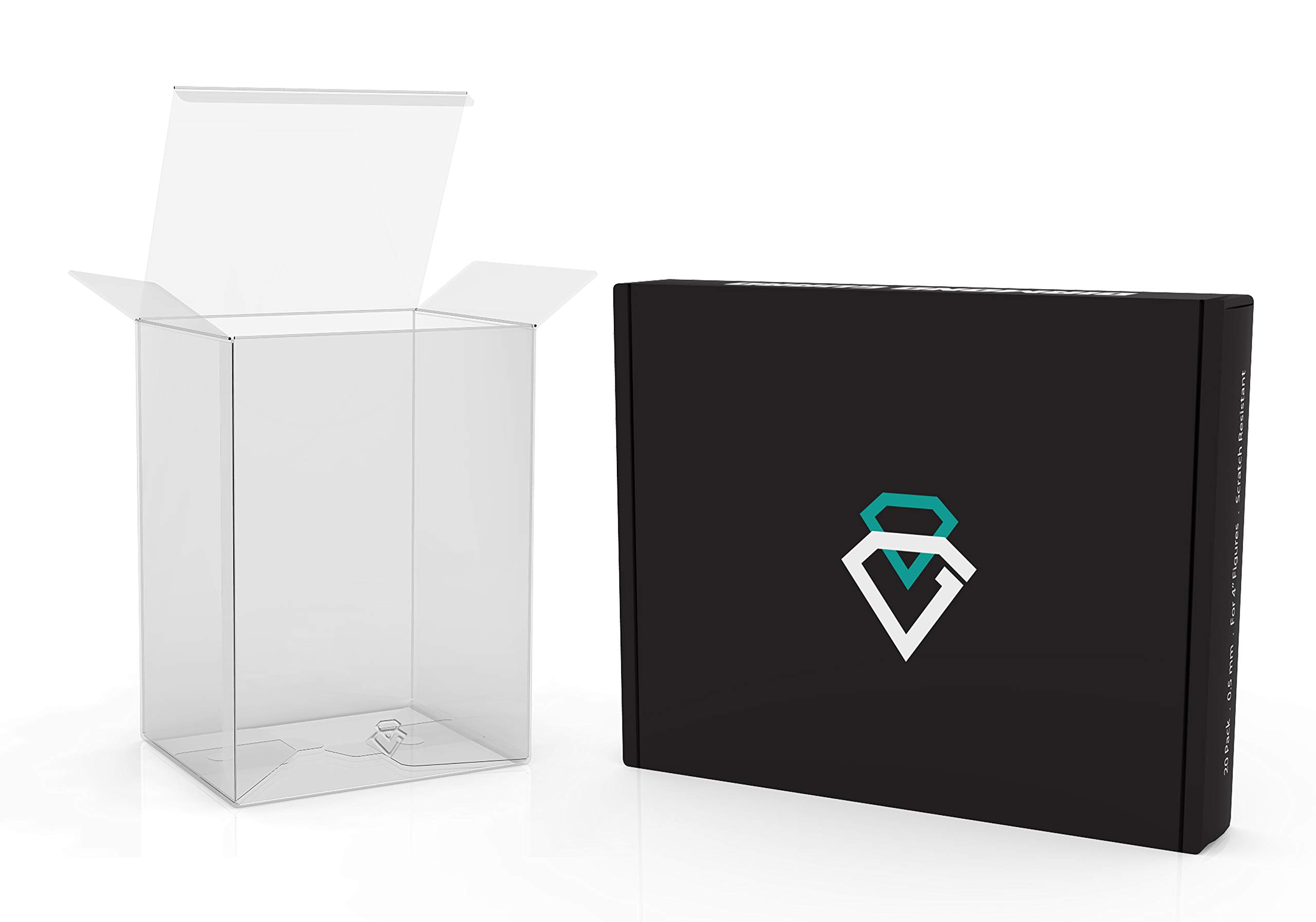 Diamond Guard 0.5 mm Premium Pop Protector for Funko 4” Inch Pop! Vinyl Collectible Figure. Real Scratch Resistant, Reinforced Edges, Crystal Clear Soft Display Case. Pack of 20 Funko Pop Protectors.
