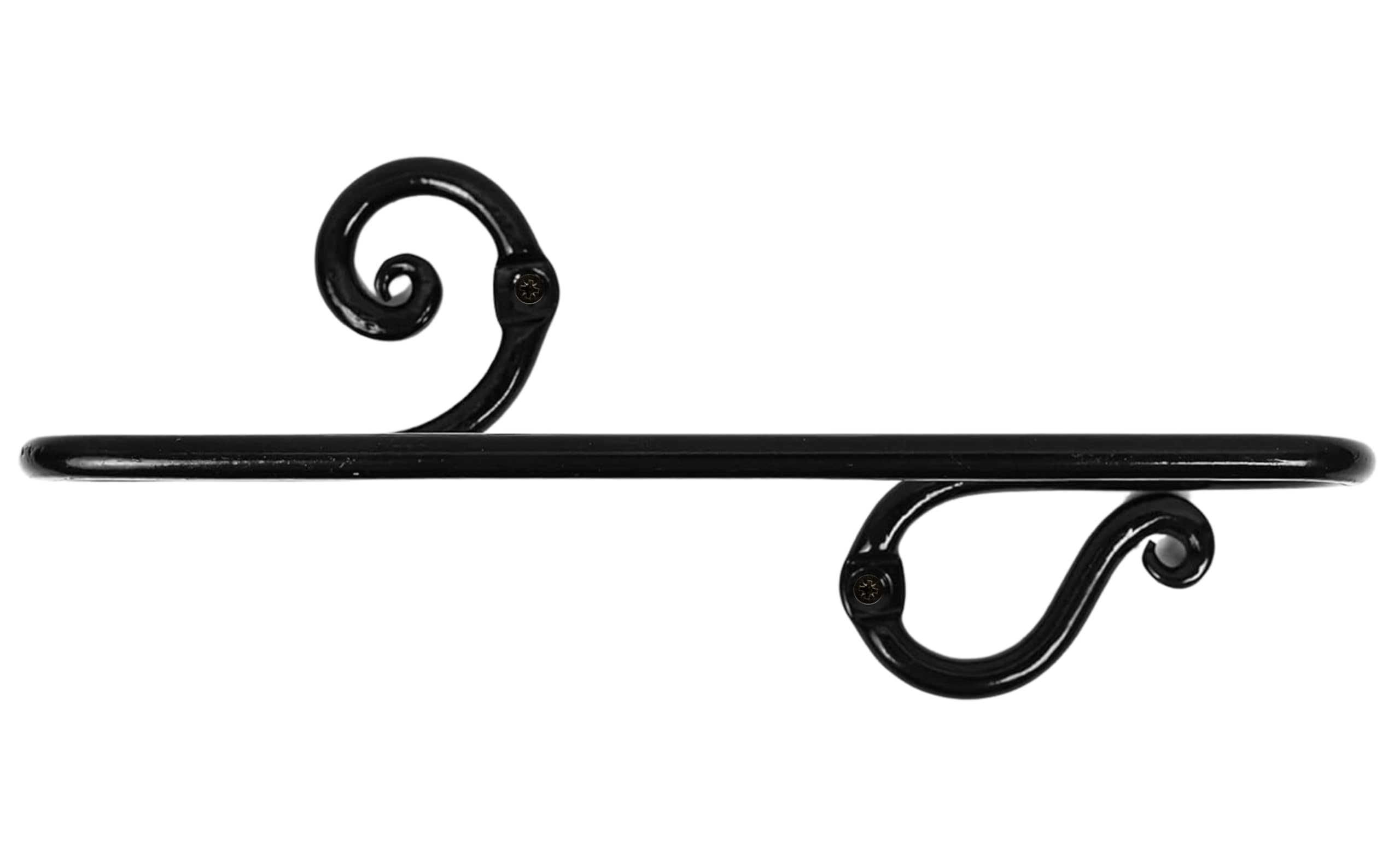 Bosky Wrought Iron Towel Bar Holder, Blacksmith Rust Resistant Wall Mounted Bathroom Towel Holder (Black, 16 inch)