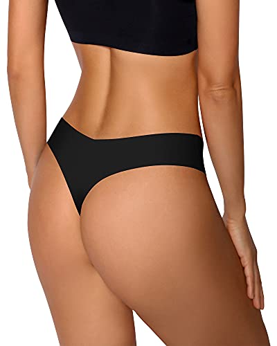 DEANGELMON Seamless Thongs for Women No Show Thong Underwear Women Comfortable Multiple Pack (7P3,M)
