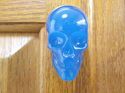 Blue Skull Cabinet Knobs/Drawer Knobs (Black Light Activated) (Set of 2)