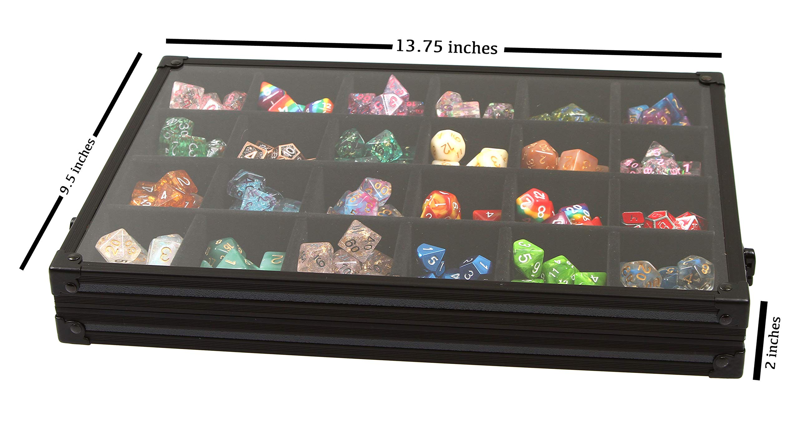 Forged Dice Co. Dice Display Case and Rolling Tray with Removable Divided Dice Tray - Storage Box Holds up to 240 Metal or Plastic Polyhedral Dice Sets - Great for Dice Collectors or RPG D&D Games
