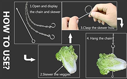Chicken Vegetable Hanging Feeder Toy for Hens Pet Chicken Veggies Skewer Fruit Holder for Hens Large Bird