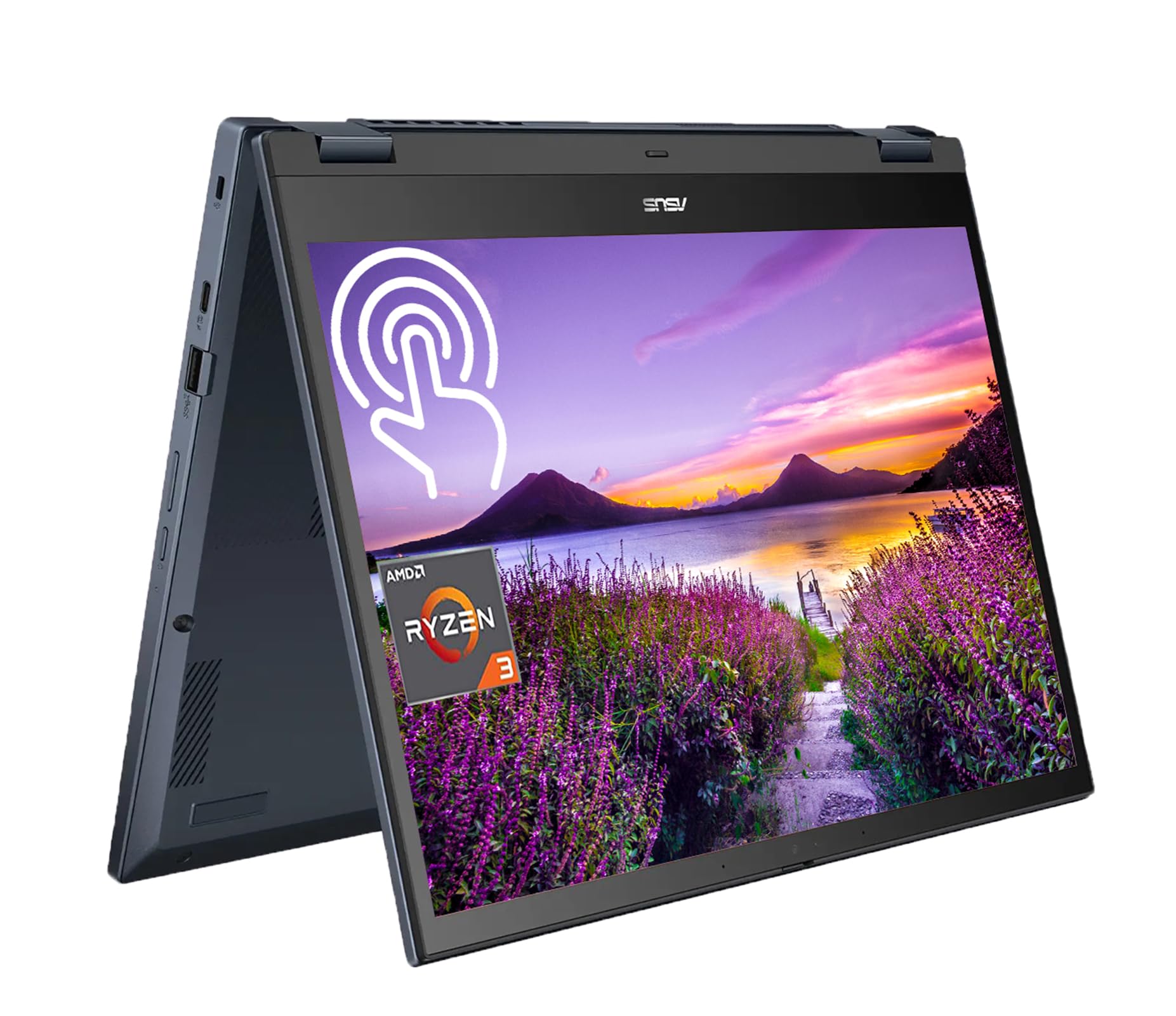 ASUS 2023 Newest Chromebook 2-in-1 Laptop, 14 Inch WUXGA Touchscreen Display, AMD Ryzen 3 7320C Processor, 8GB DDR5 RAM, 512GB SSD, AMD Radeon Graphics, USB Type A&C, WiFi 6, Webcam, Chrome OS
